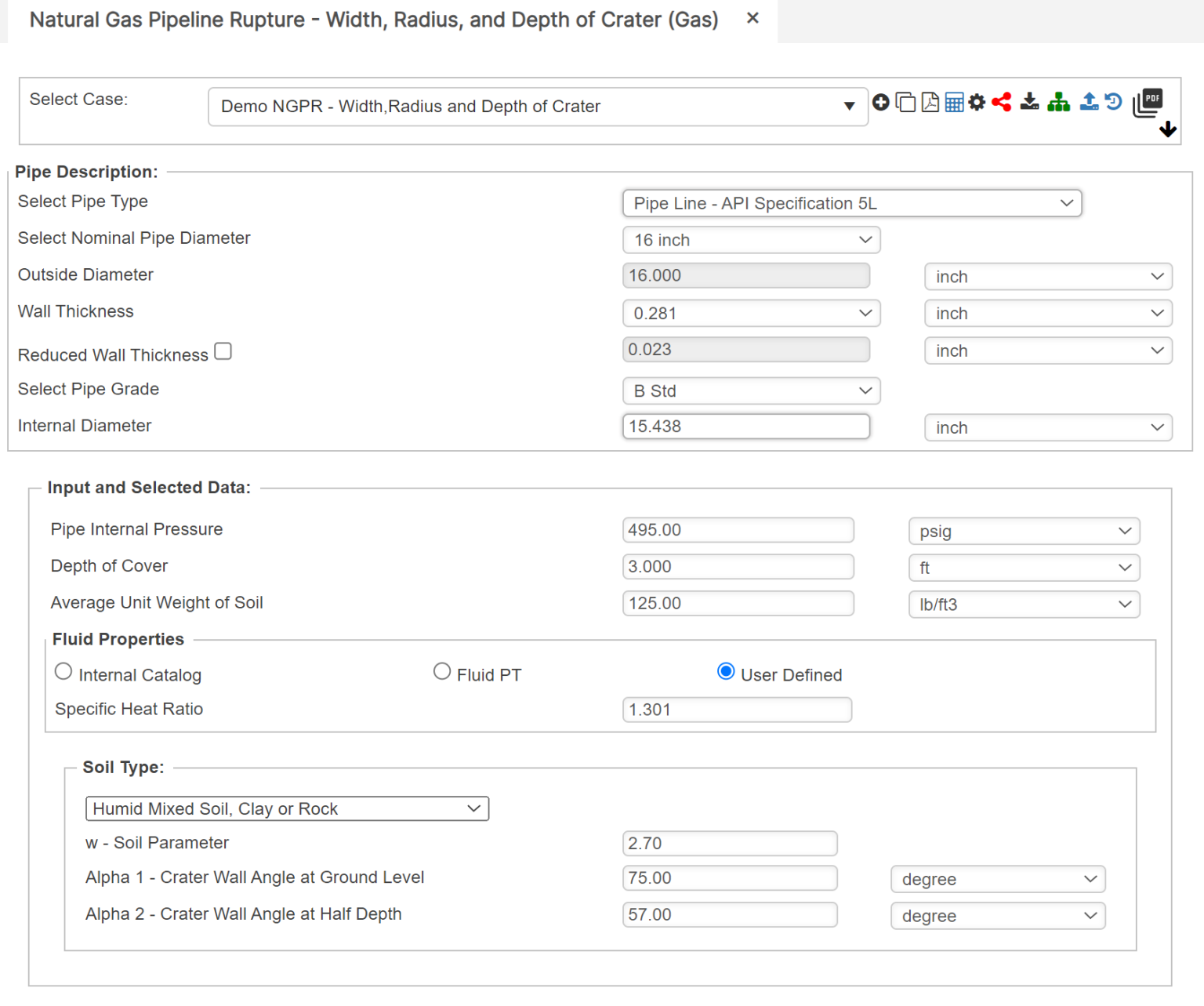 Natural Gas Pipeline Rupture – Width, Radius, and Depth of Crater ...