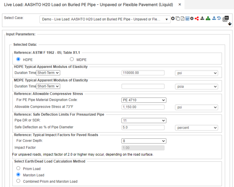Live Load: AASHTO H20 Load on Buried PE Pipe – Unpaved or Flexible Pavement – Technical ...