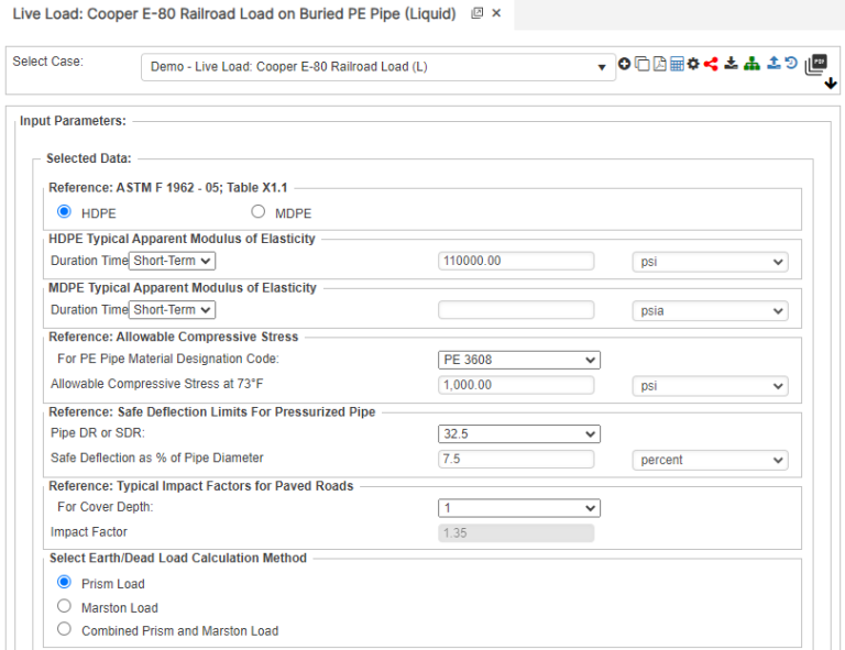 Live Load: Cooper E-80 Railroad Load on Buried PE Pipe – Technical Toolboxes Knowledge Center